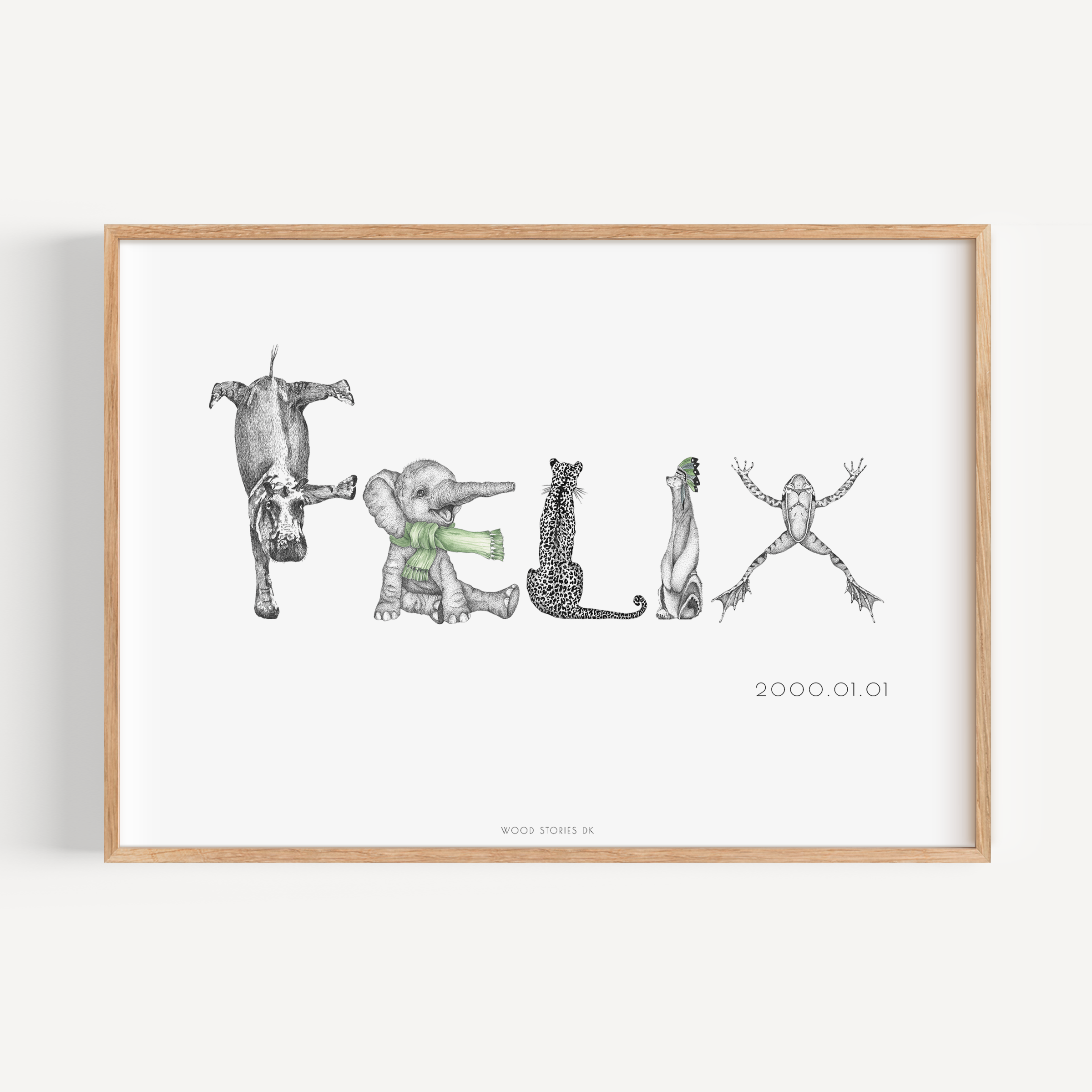 PERSONLIG NAVNEPLAKAT - FELIX – WOOD STORIES DK