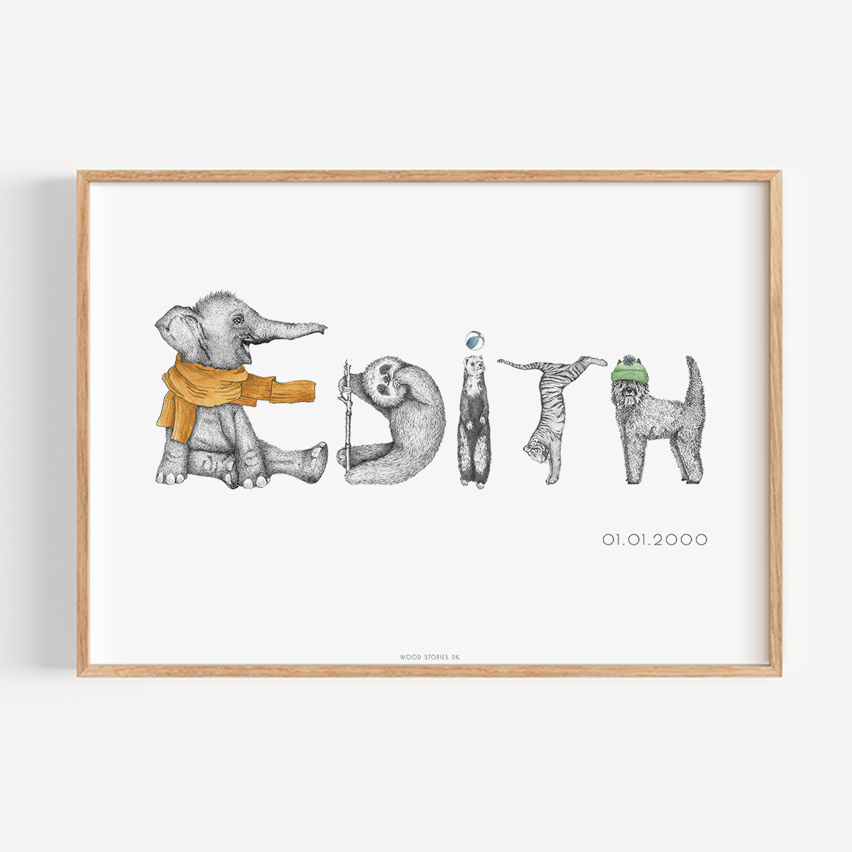 PERSONLIG NAVNEPLAKAT - EDITH – WOOD STORIES DK