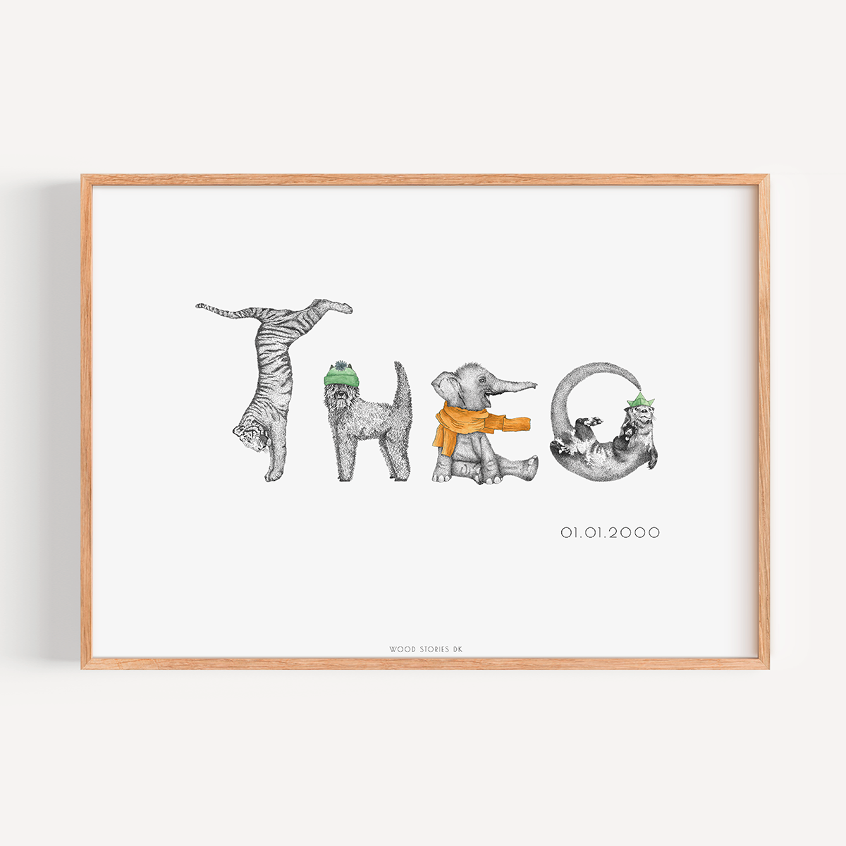 PERSONLIG NAVNEPLAKAT - THEO – WOOD STORIES DK