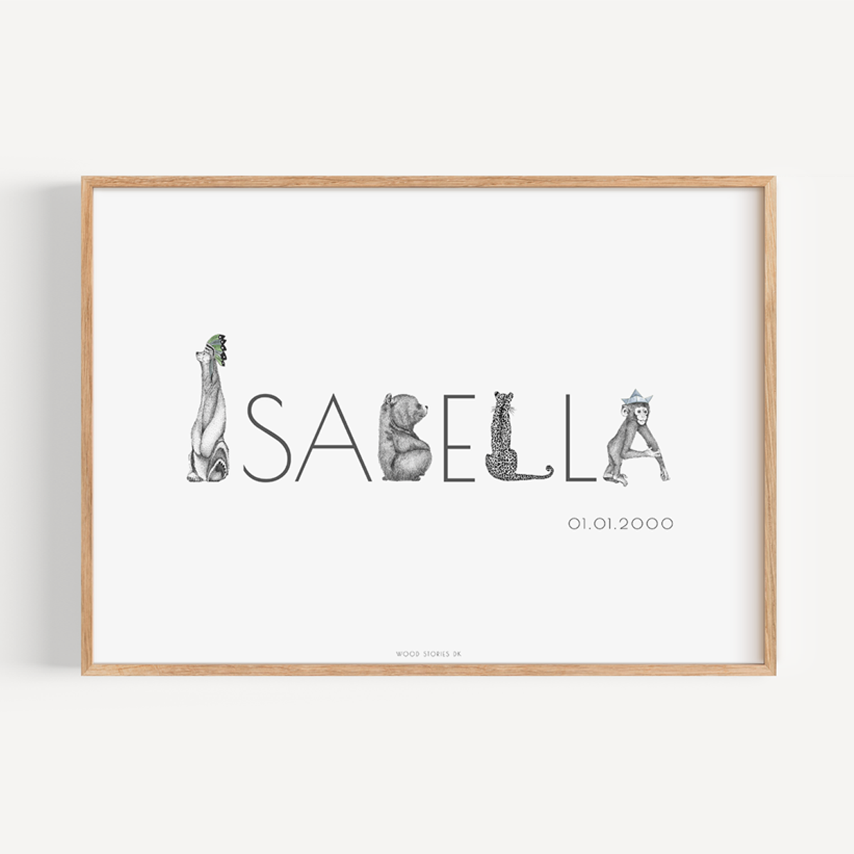 PERSONLIG NAVNEPLAKAT - ISABELLA – WOOD STORIES DK
